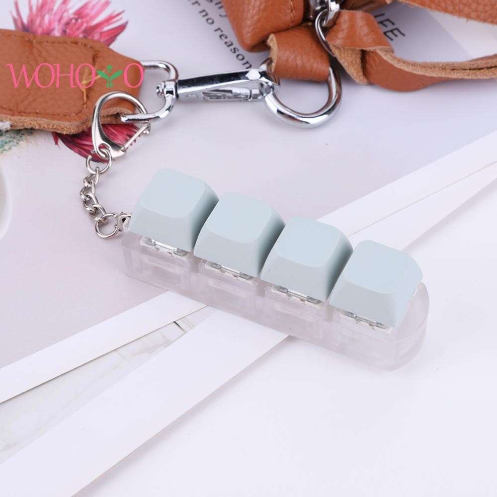 Keyboard Key Toy 4 Keys Mechanical Key Toy DIY Fidget Button Keycap ...