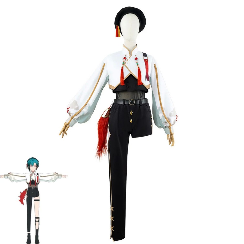 YouTuber VTuber NIJISANJI Ryushen Ryuu Shen Cosplay Costume Wig Anime ...