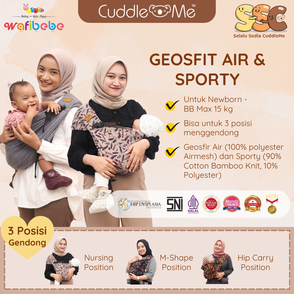 Cuddle Me GeosFit Air Baby Carrier Side M Shape Cukin Sling Pouch ...