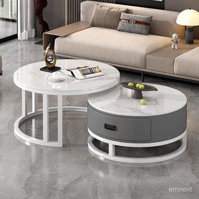 Stone Plate Coffee Table Home Living Room Combination Small Apartment ...