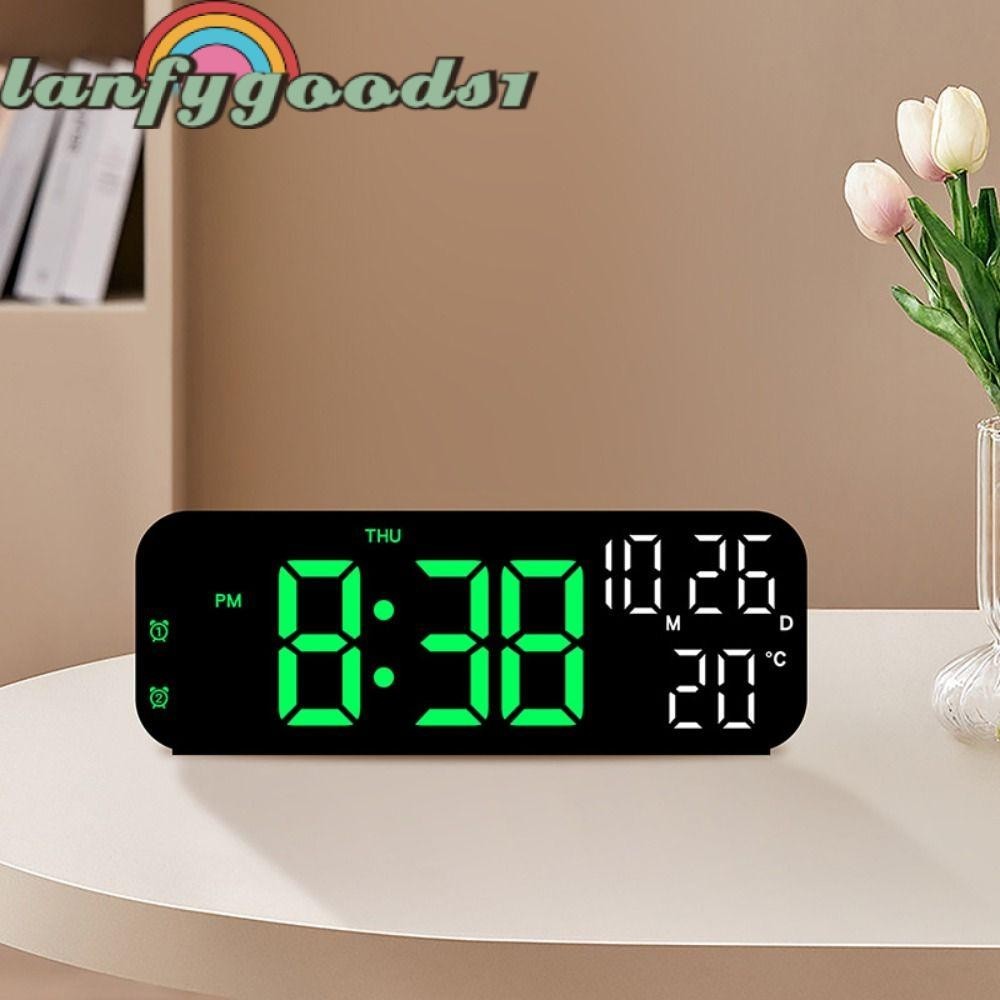 LANFYGOODS1 Electronic Clock, Temperature Date 12/24H Digital LED ...