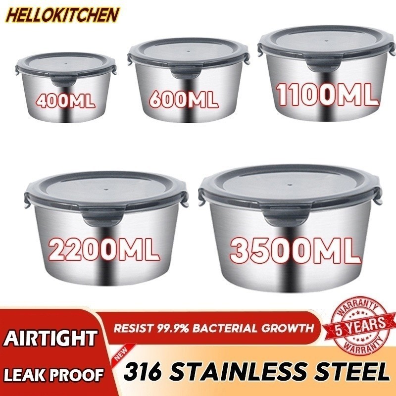 HLK 304/316 Stainless Steel Food Container Crisper Stackable Air Tight ...