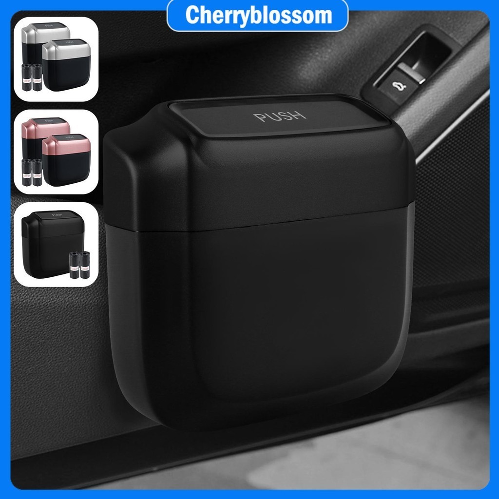 1/2Pcs Car Trash Can with Lid Leakproof Car Garbage Bin Waterproof Mini ...