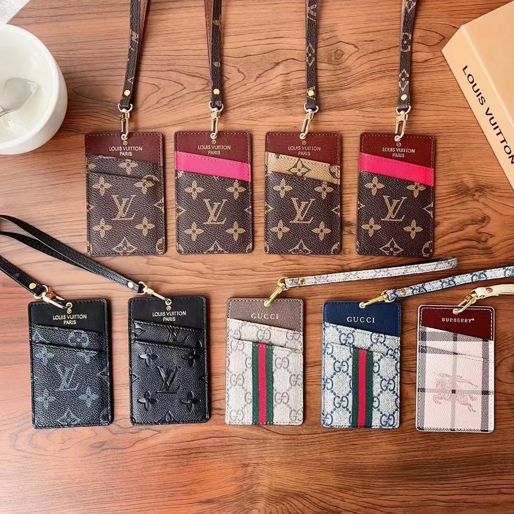 2024 new card bag old flower lanyard work card name card bag | Shopee ...