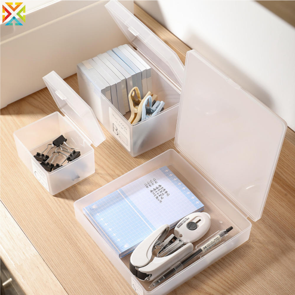 Small Item Storage Box Frosted Transparent Small Plastic Box Drawer ...