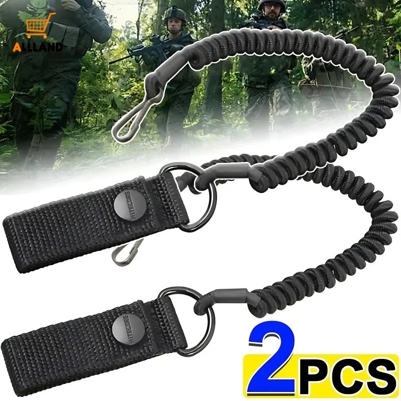 2Pcs Tactical Retractable Spring Elastic Rope - Anti-lost Elastic ...