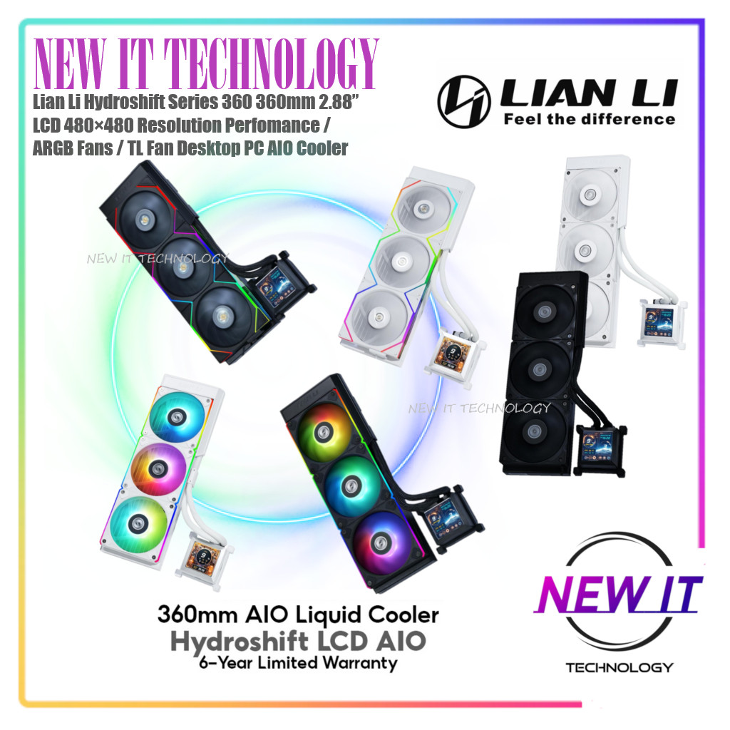 Lian Li Hydroshift & Hydroshift II Series 360 360mm 2.88” LCD 480×480 ...