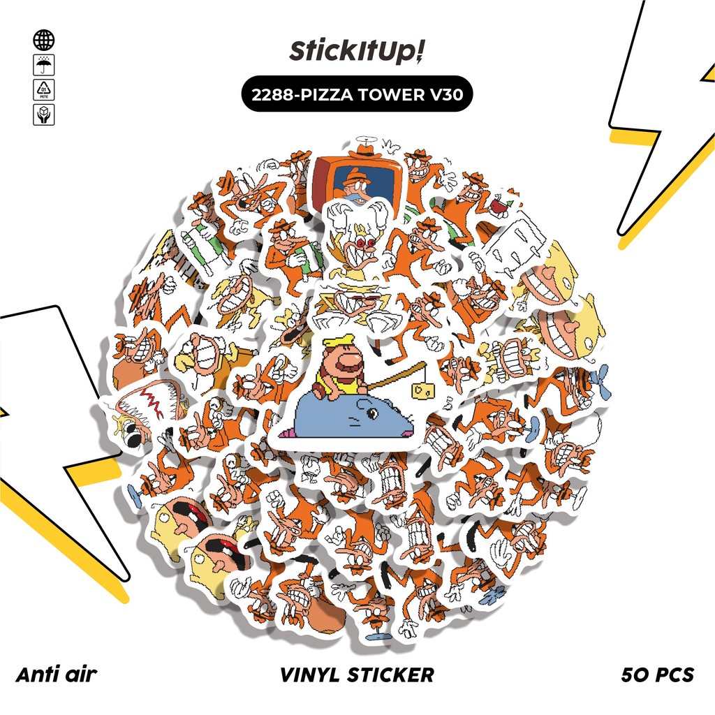HP COD COD COD COD 50 Pcs Sticker Pack PIZZA TOWER V30 Cute Aesthetic ...