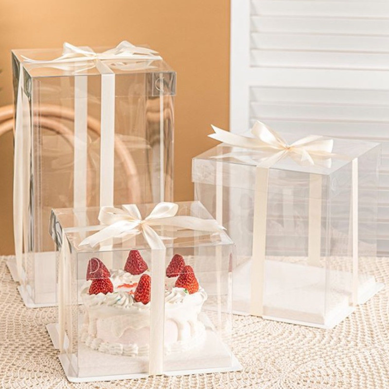 Transparent Cake Box Gift Box Wedding Cake Boxes Tall High Cake Box(6 ...
