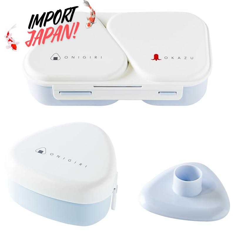 【Import from Japan】OSK Onigiri Lunch Case & Onigiri Case Set Bento Box Blue with Press Molding ...