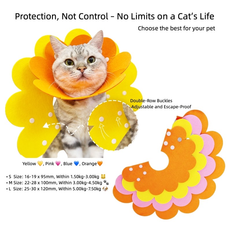 Pet Elizabeth Collar, Prevents Cats and Dogs from Licking or Biting ...
