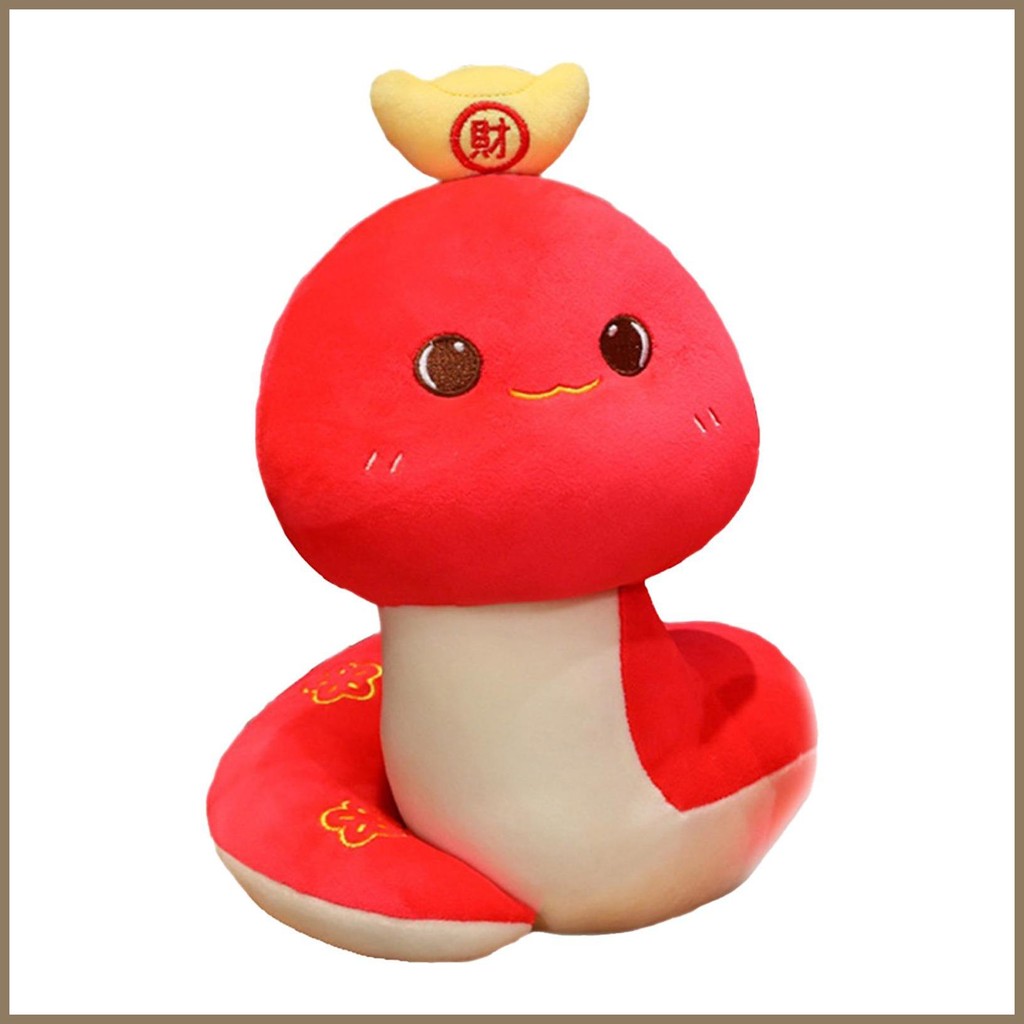 Cute Snake Toy Mascot Snake Plush Toy Red 2025 Chinese New Year Snake ...