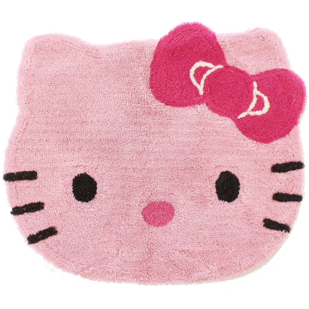 Oka Hello Kitty Die-Cut Floor Mat S Size approx 32 x 36 cm Pink Japan ...