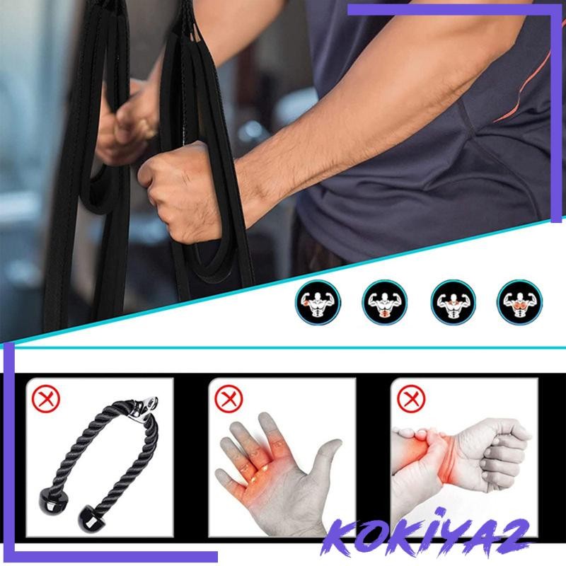 [Kokiya2] Triceps Rope Pull Down Handle Crunches Biceps Pulley Cable ...