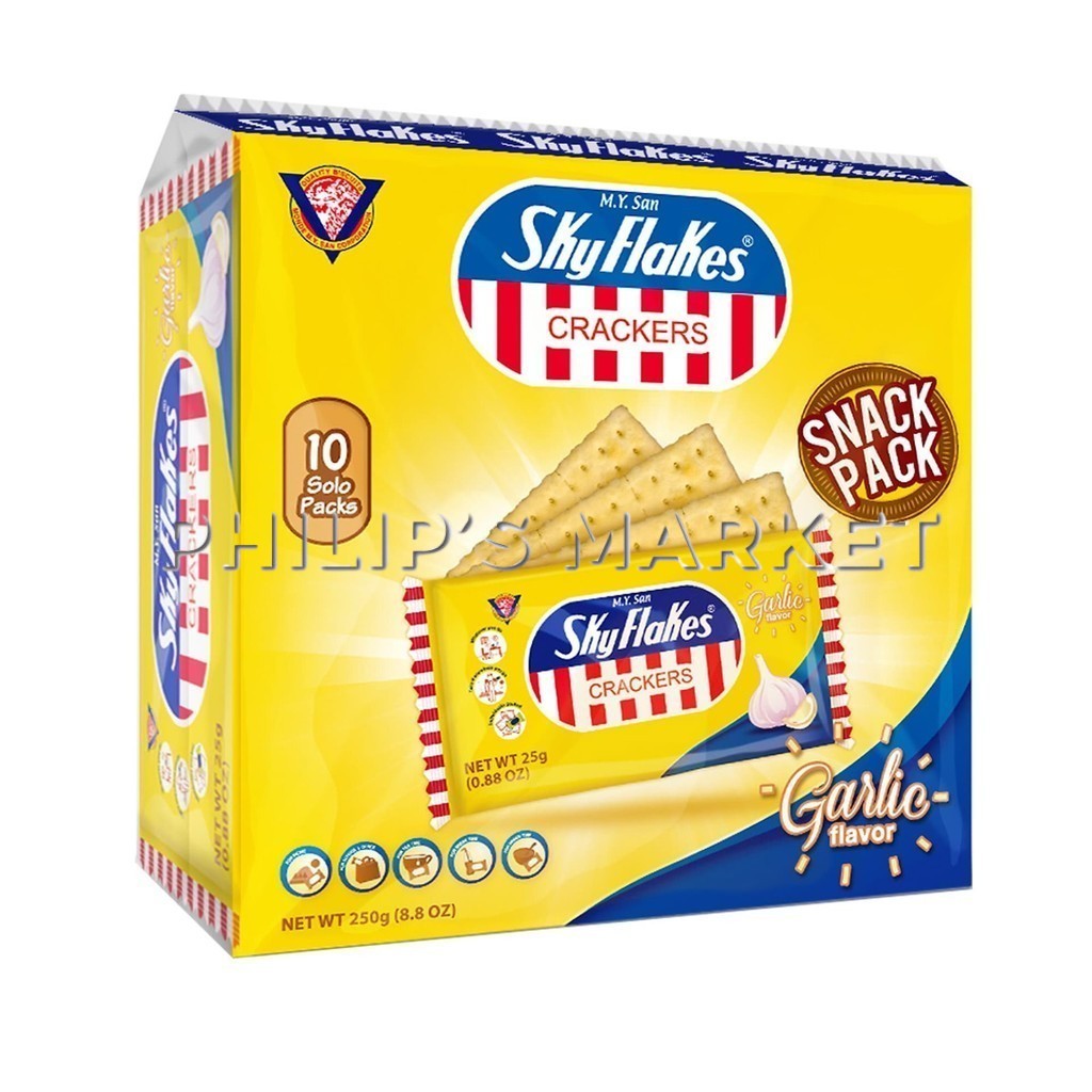 SkyFlakes Snack Pack Garlic (10 x 25g ) | Shopee Singapore