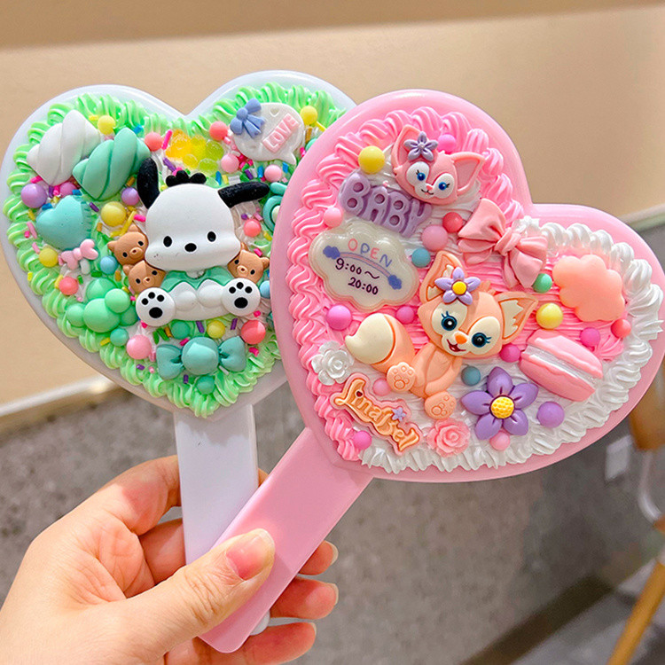 SG [3516 People Praise] Cream Glue diy Handheld Mirror Cuckoo Chalk Fan ...