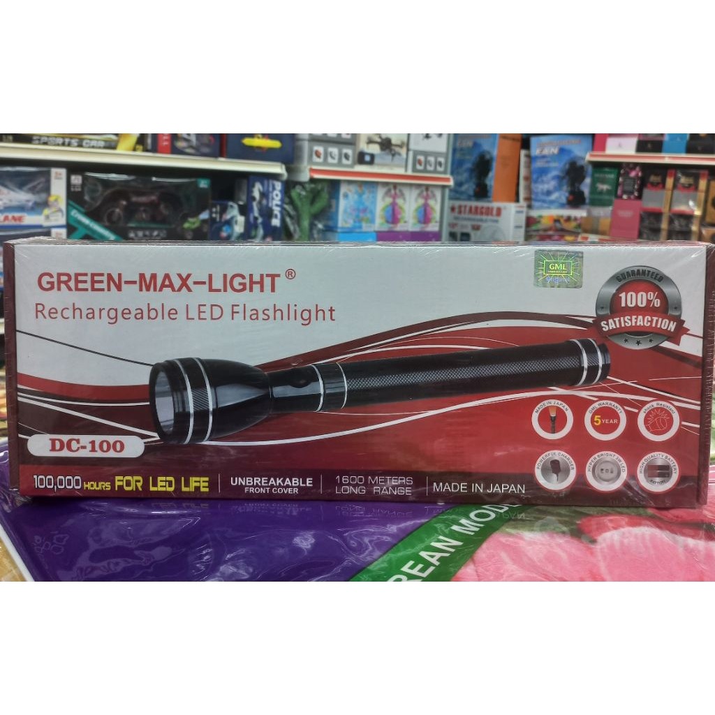 GREEN MAX LIGHT MORIGINAL JAPAN TORCH LIGHT LONG RANGE GHS LED FLASH ...