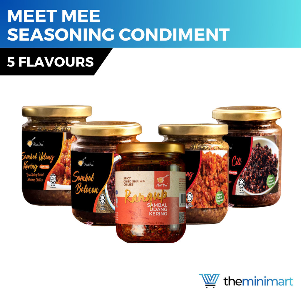 MEET MEE Condiment Seasoning - Dry Chili, Sambal Belacan, Dried Shrimp ...