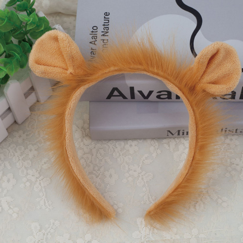 Youth Adult Halloween Cosplay Lion Costume Accessories Soft Plush Lion ...