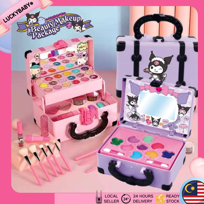 32PCS Kuromi Makeup Set Kids Girls Real Makeup Kit Washable Non-toxic ...