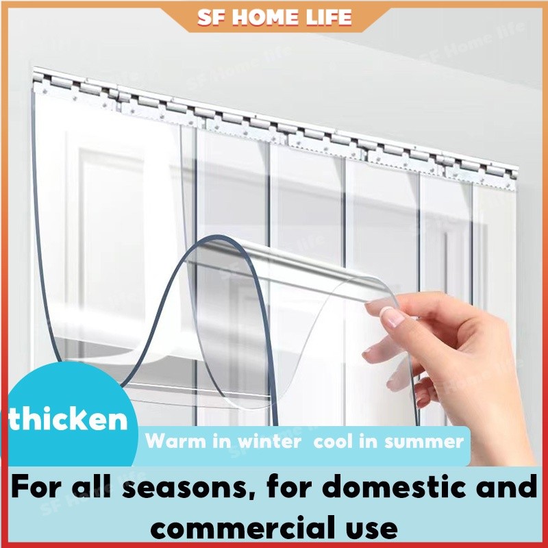 Air Conditioning Door Curtain Coldproof Windproof Partition Transparent ...