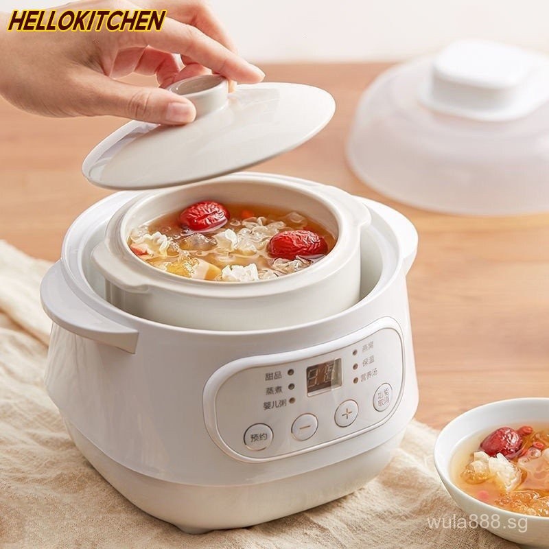Mini Electric Cooker Rice Cooker Ceramic Stew Pot Soup Pot Breakfast ...