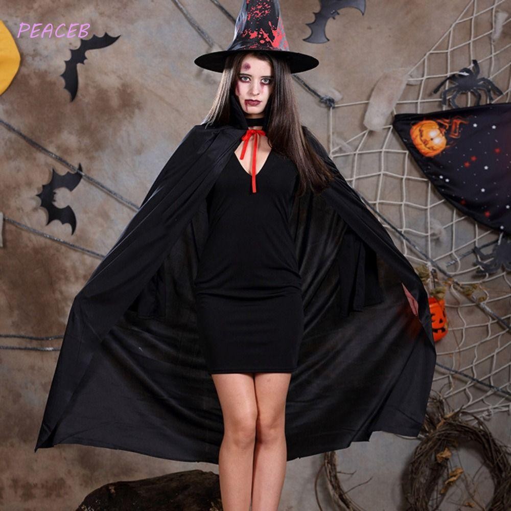 PEACEB Halloween Costume Cape, Luminous Black Grim Reaper Cloak, Cool ...