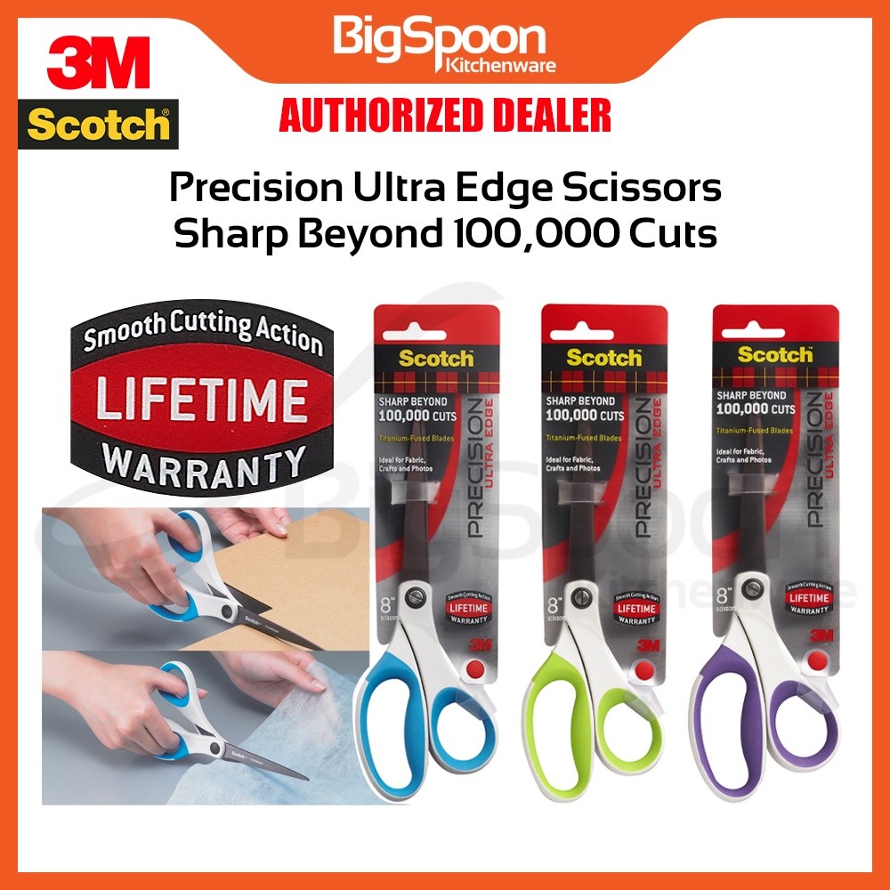 3M SCOTCH 1458TU-MIX Precision Ultra Edge Scissors Titanium Scissors ...