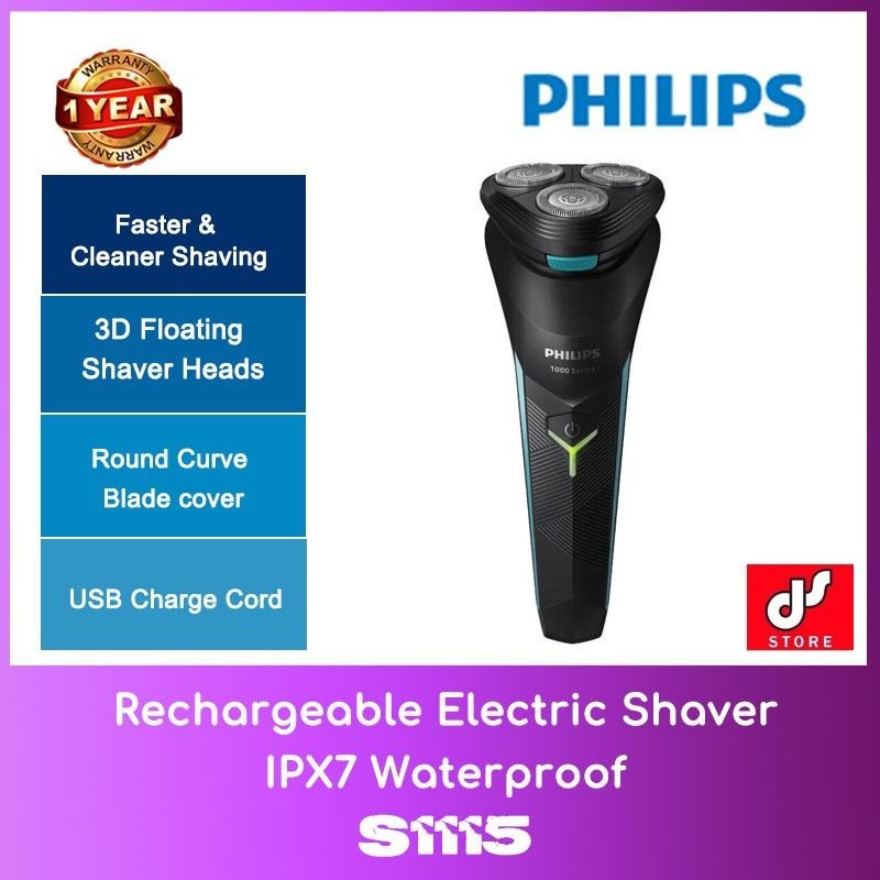 Philips 1000 Series S1115 Rechargeable Electric Shaver IPX7 Waterproof ...