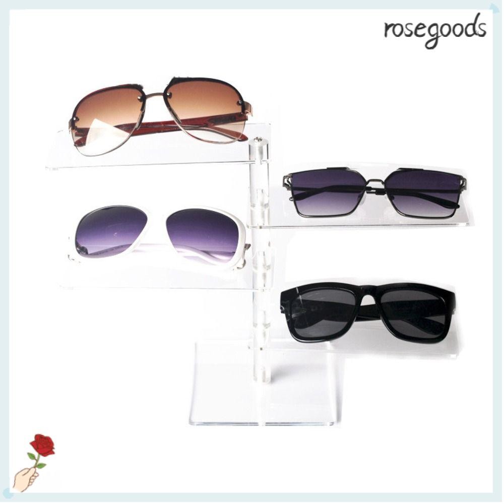 ROSEGOODS1 Glasses Display Shelf, Acrylic Multi Layers Sunglass Storage ...