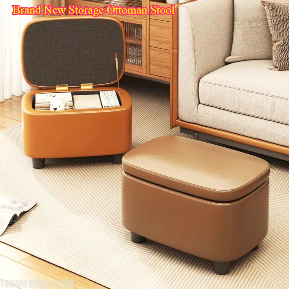 Brand New Storage Ottoman Stool Upholstered Organizer Sofa with Hidden ...