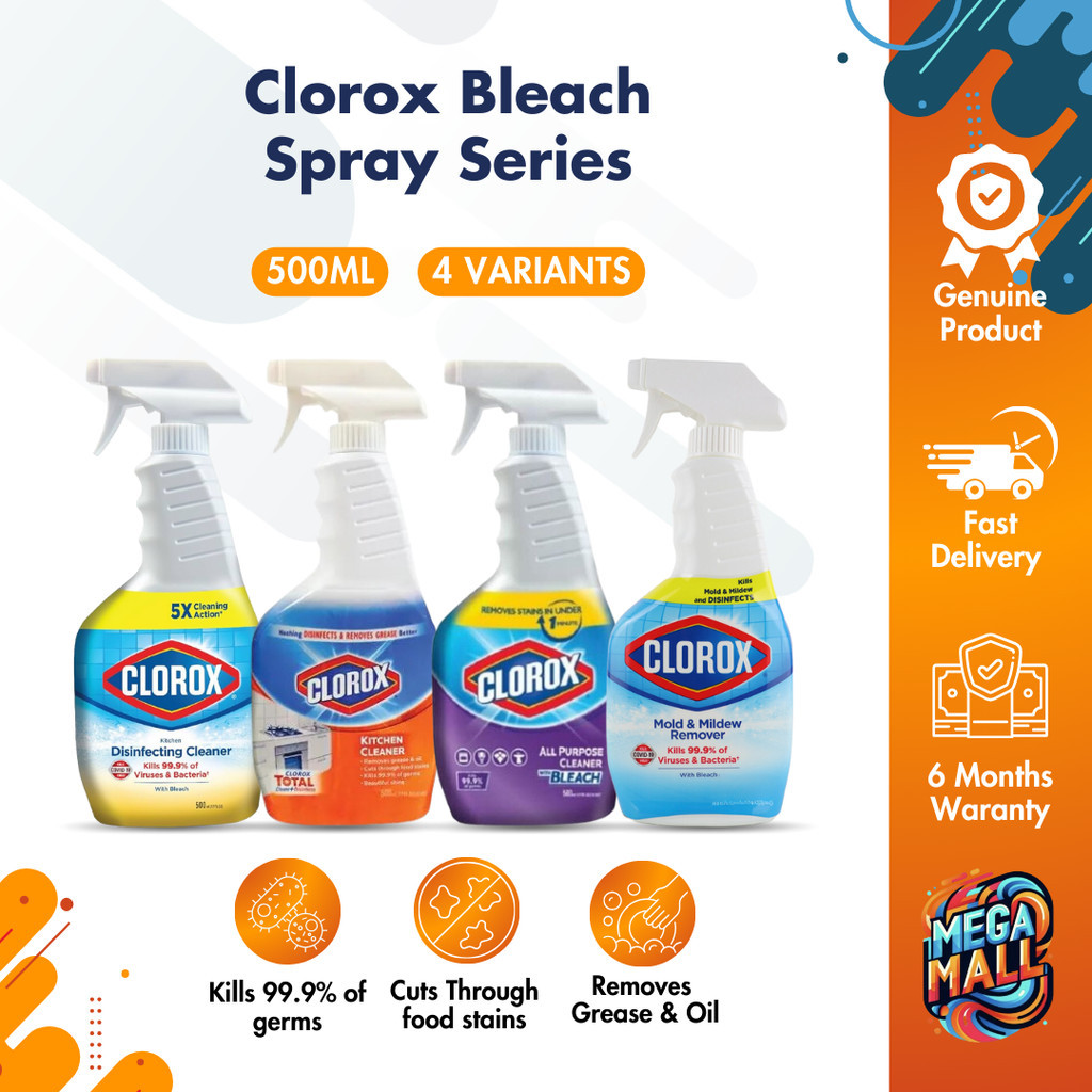 Clorox Bleach Spray 500ml - Fast & Effective Mold Remover, Kitchen ...