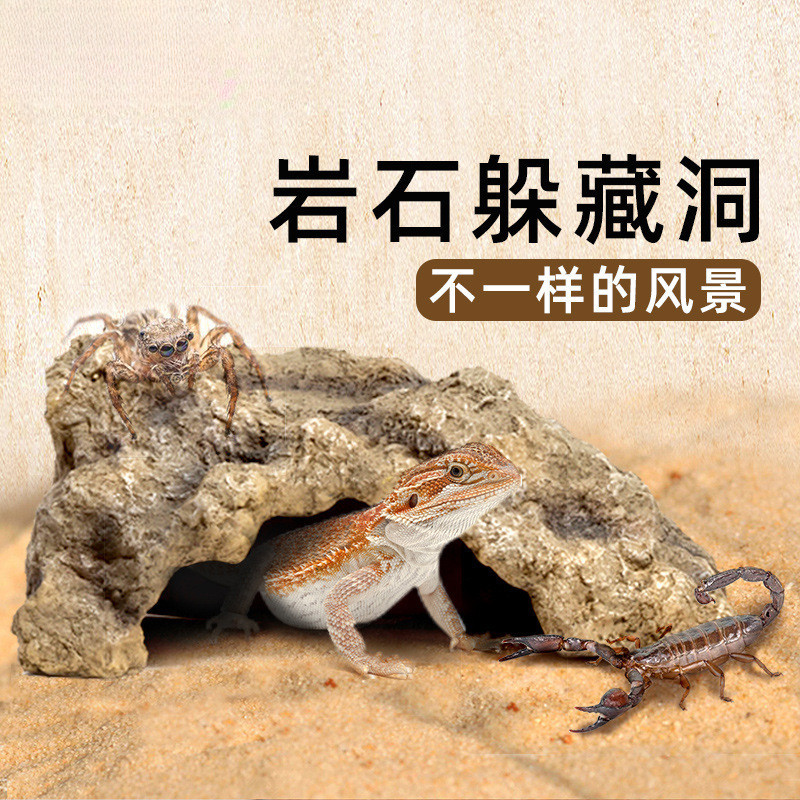 Climbing Pet Hide House Drying Table Landscaping Supplies Gecko Rock ...