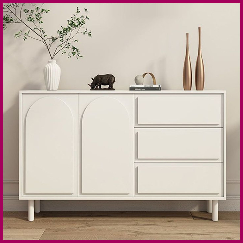 Kitchen Cabinets Creamy White Solid Wood Multi-layer Drawer Cabinets ...