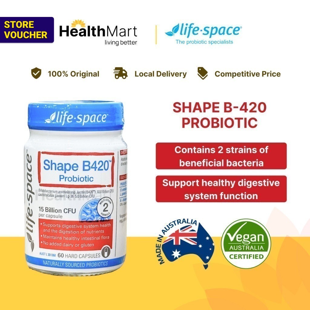 [SG] Life Space Shape B420 Probiotic, 60 Capsules (Vegetarian-friendly ...