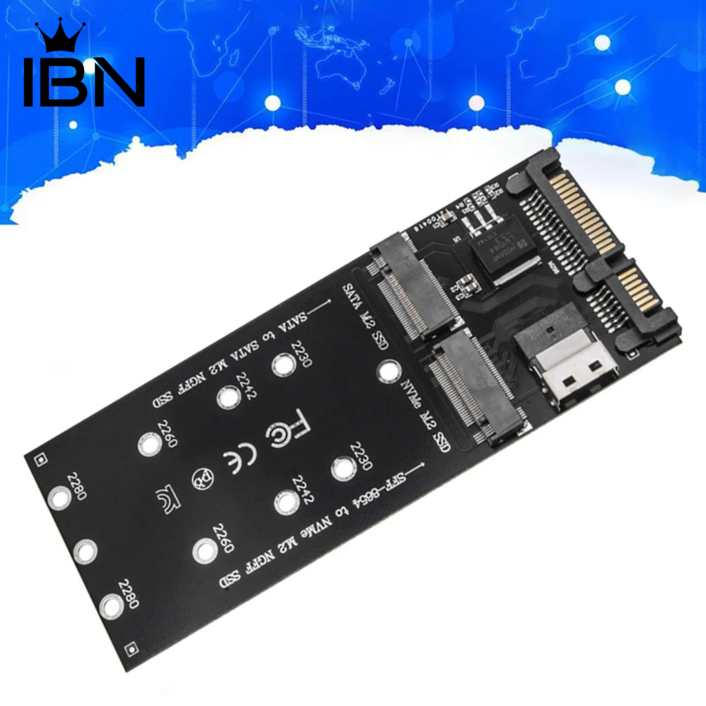 ICN- Sata M.2 Ngff Ssd to Sata Adapter Card Sff-8654 to M2 Nvme Ssd ...
