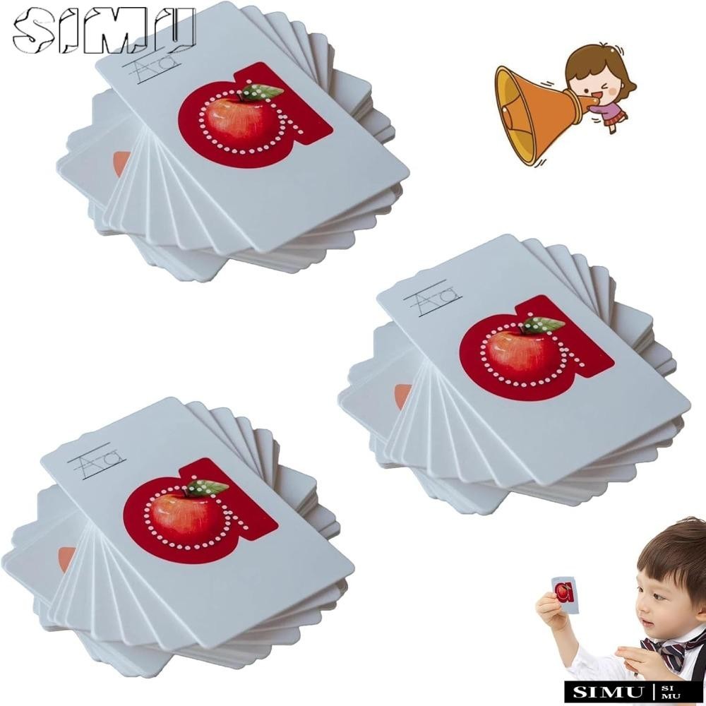 SIMULR Toddler Alphabet Flash Cards, Portable Learn Letter Sounds Up to ...