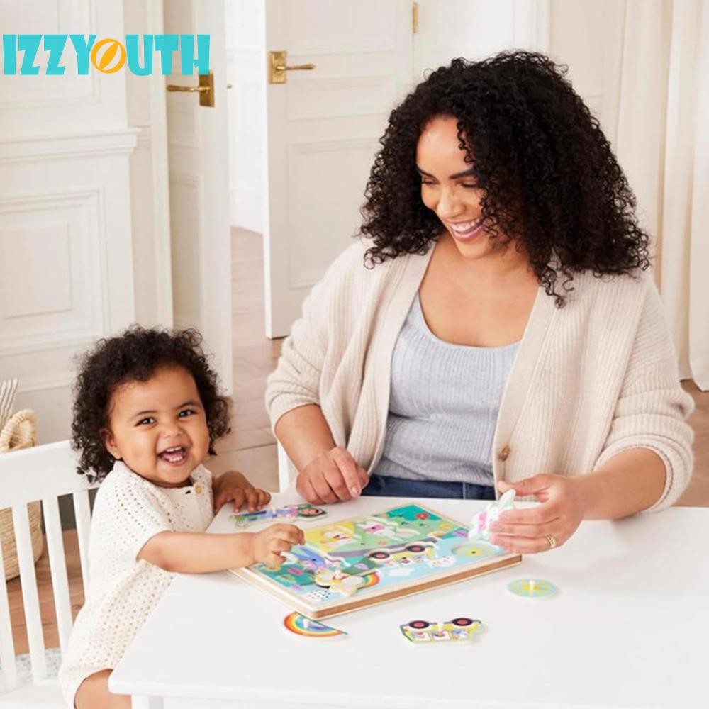 Wooden Song Peg Puzzle 6pc Wooden Ms Rachel Cartoon Scene Puzzles with ...