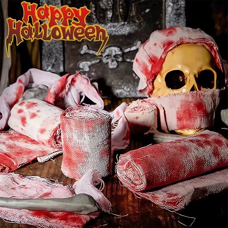 1/5/10 M Halloween Bloody Gauze Roll Fake Blood Bandage Wrap ...