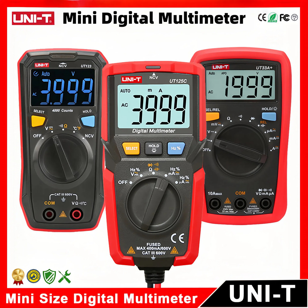 UNI-T UT33 UT120 UT123 UT125C Mini Digital Multimeter Pocket Size ...