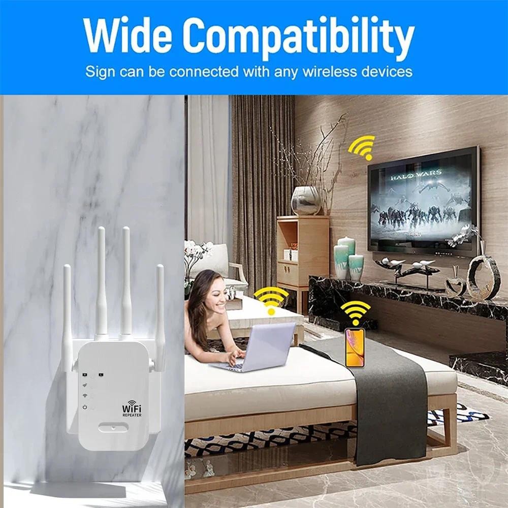 WiFi Repeater Wireless Extender 1200Mbps WiFi Booster 5G 2.4G Dual-band ...