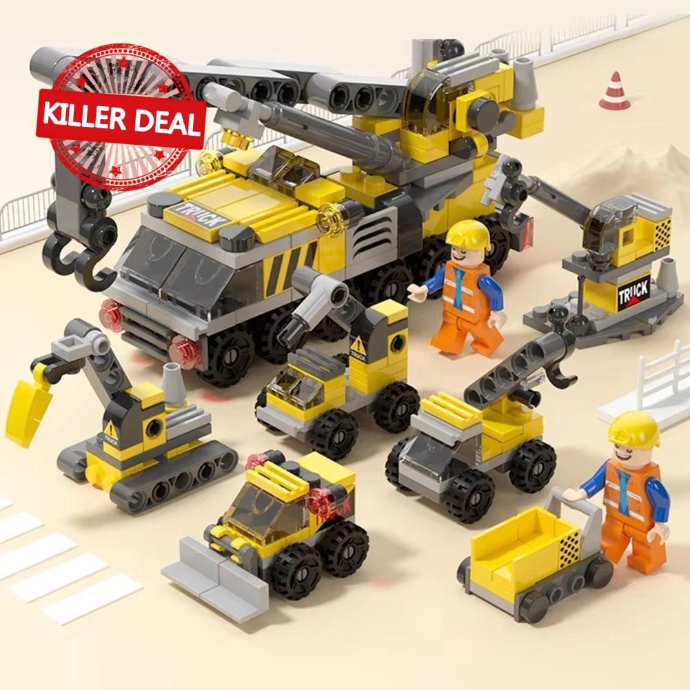 6 In Building Blocks Toys Engineering Truck Police Cars Toys ...