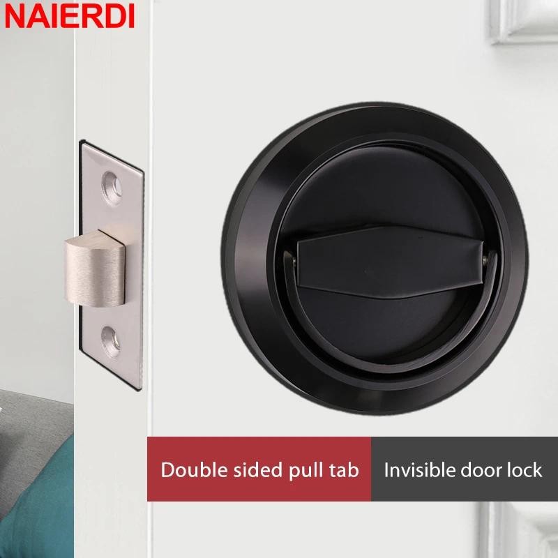 NAIERDI Round Recessed Door Lock,Stainless Steel Hidden Recessed Cup ...