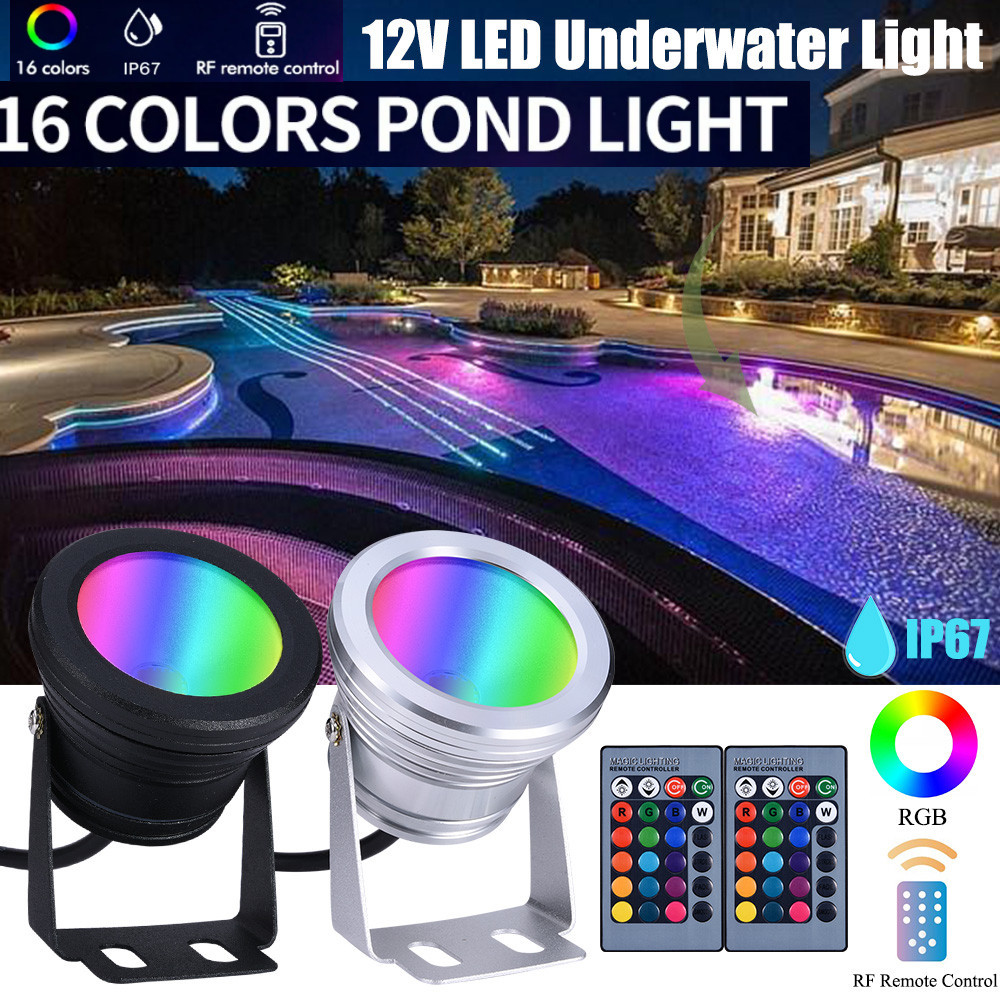 RGB LED Flood Light Dimmable Underwater Fountain Pool Spotlight IP68 ...