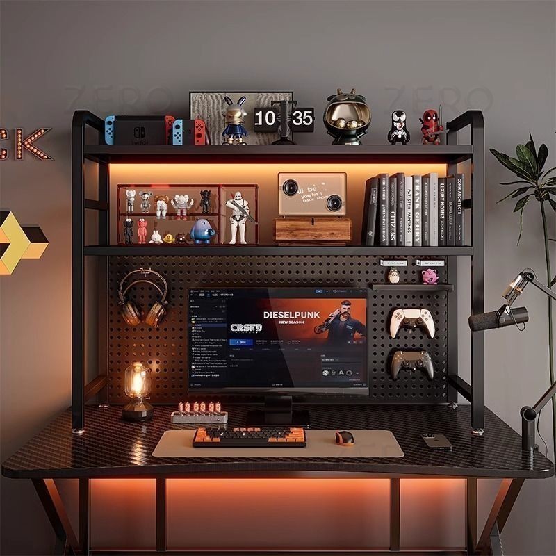 Desk Shelf Table Bookshelf Metal Hole Board Storage Rack Simple Student ...