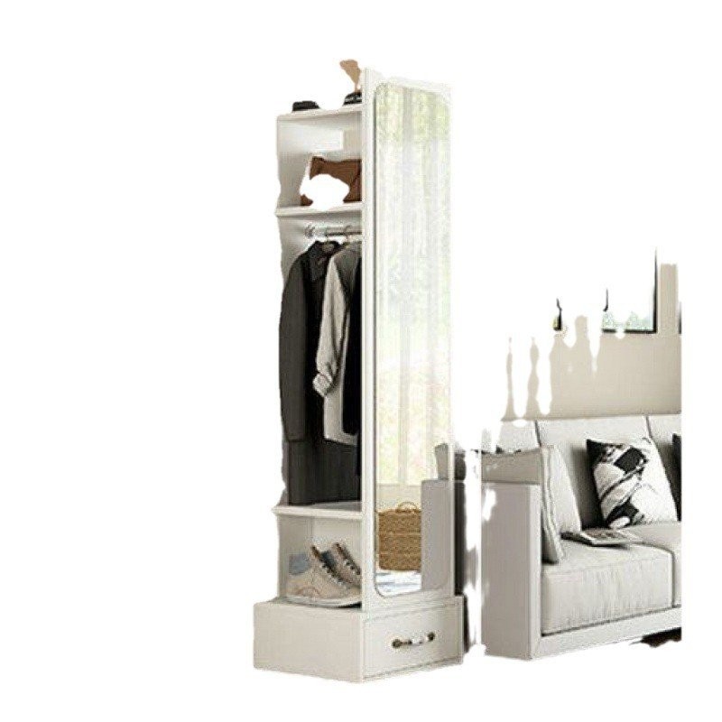 Dressing Mirror Clothes Rack Integrated Full Body Floor Mirror Storage ...