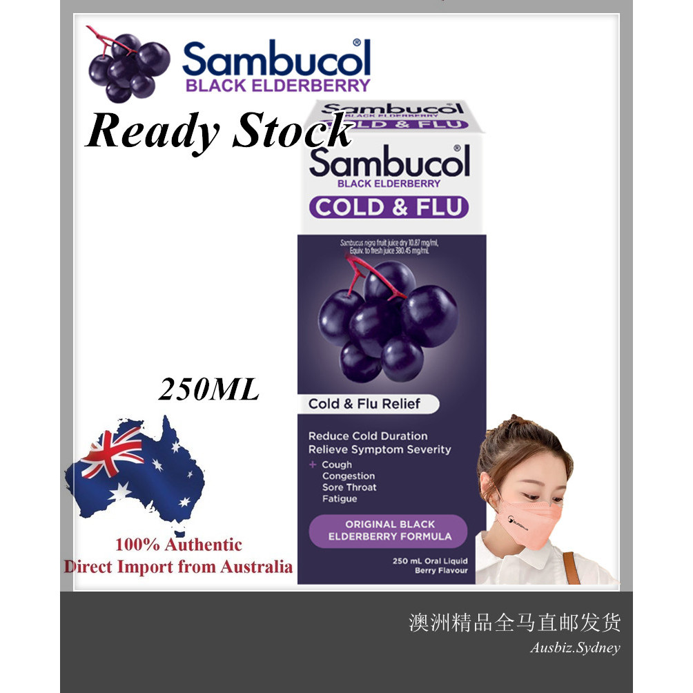[Ready Stock EXP: 09/2025] Sambucol Cold & Flu Syrup For Adult ( 250ml ...