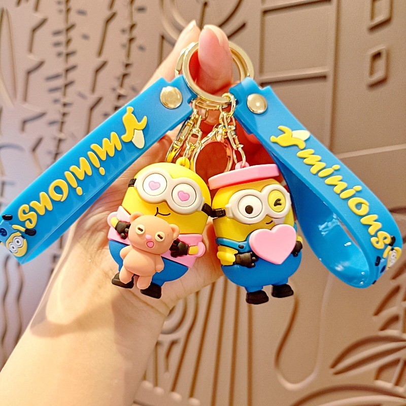 NEW Cartoon cute Anime Minions Keychain Bob Kevin Stuart Dave Bag ...
