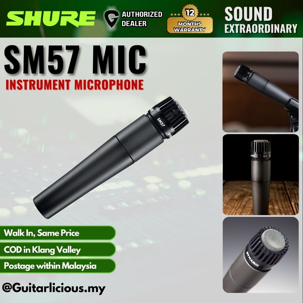 Shure SM57-LC Dynamic Instrument Microphone (SM57 / SM 57 ) | Shopee ...