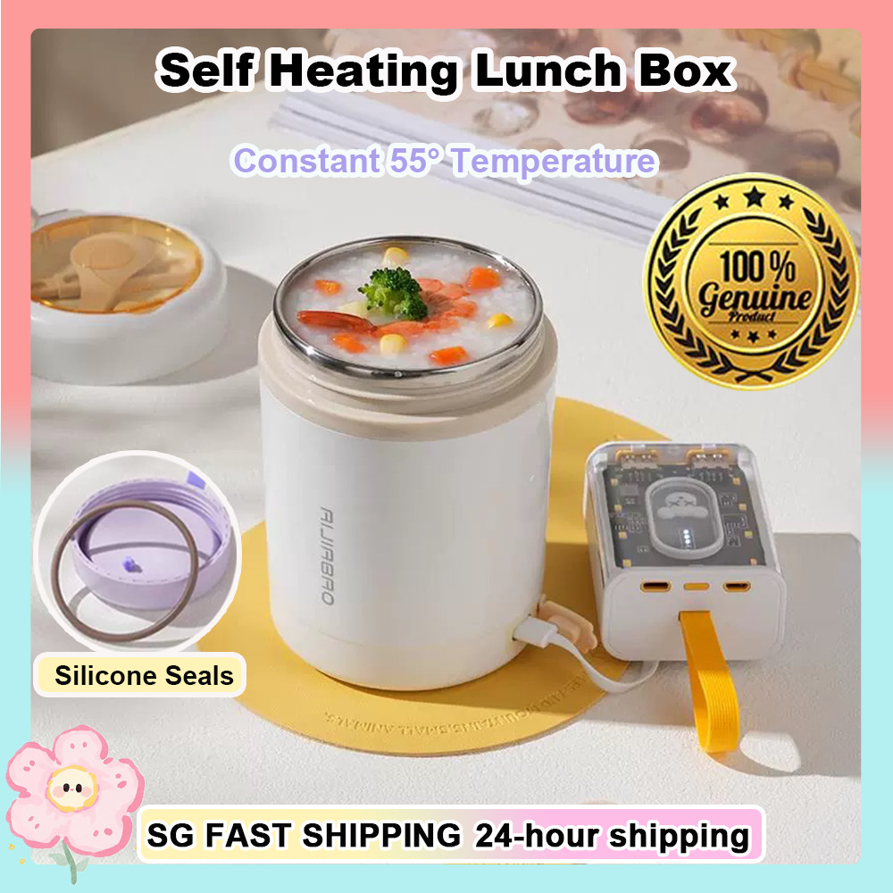 【SG Stock】☀️☀️Electric Lunch Box 600ml Stainless Steel USB Keep Warm ...